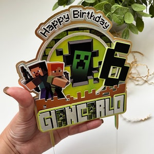 Minecraf - Inspired Cake Topper – Block Game Birthday Decoration for ...