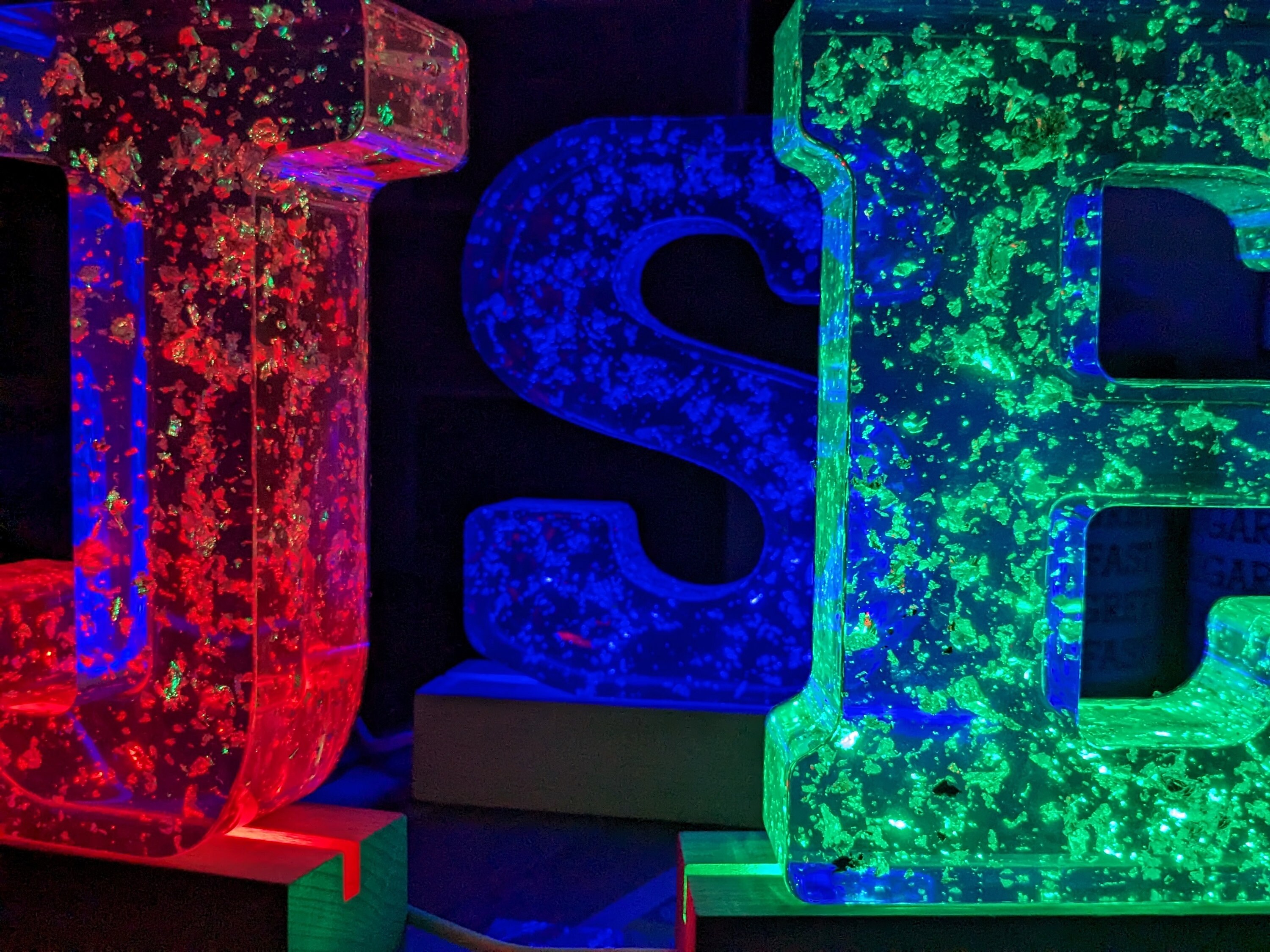 Large Resin Letters With Wooden Lamp Base Custom Light up Letters - Etsy