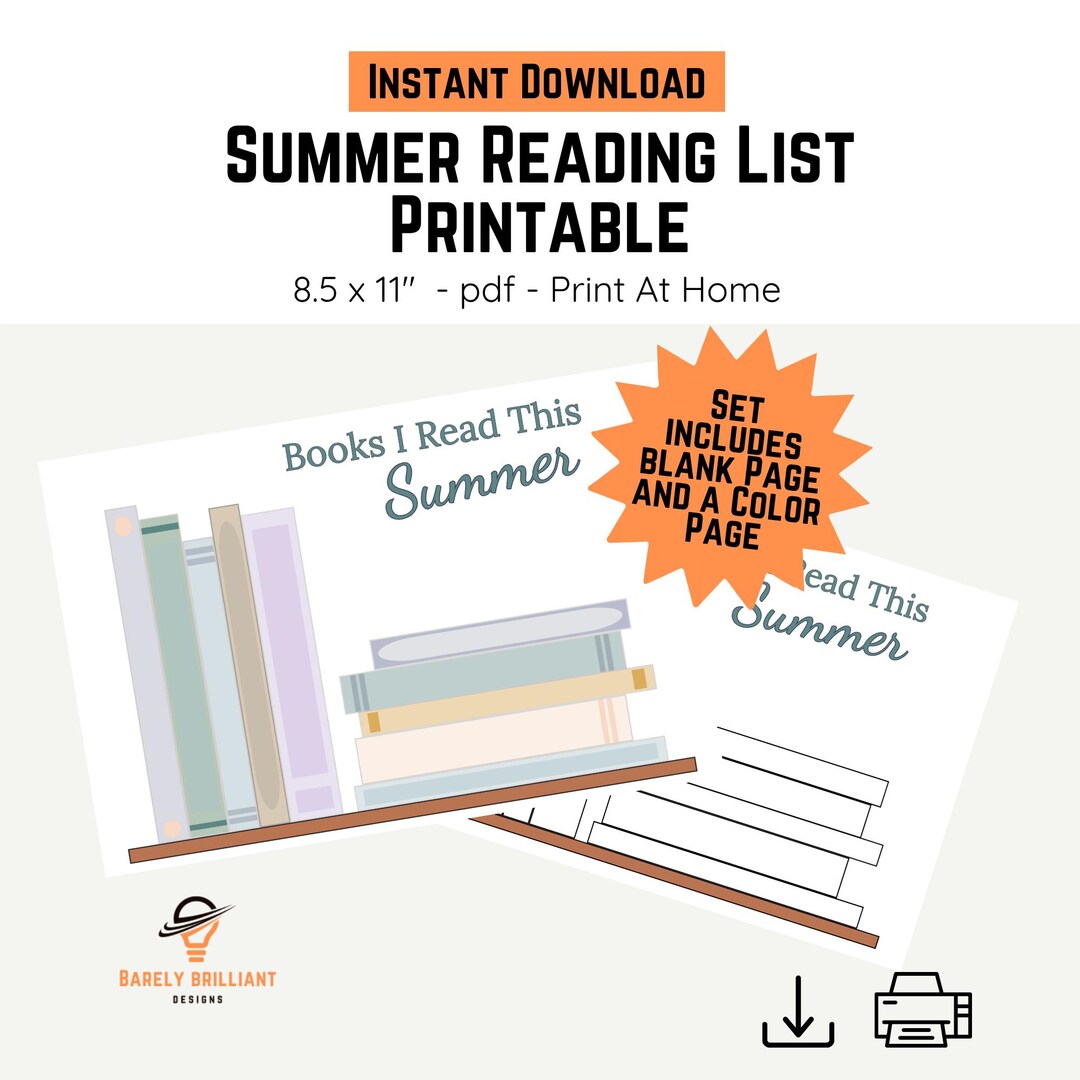 Books I Read This Summer Reading Tracker Printable PDF Summer Reading ...