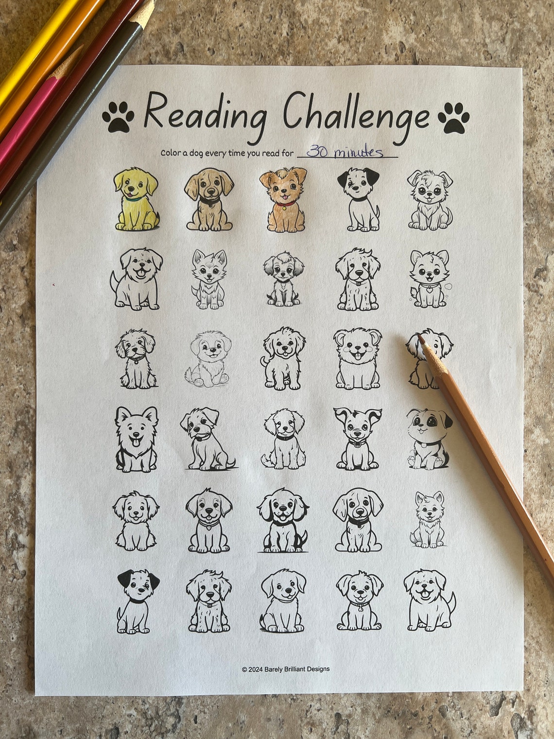 Reading Challenge for Kids | Summer Reading Log | Dog Themed Reading ...