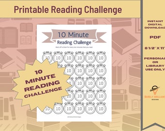 15 Minute Reading Challenge Printable Pdf | Instant Download | 30 Day ...