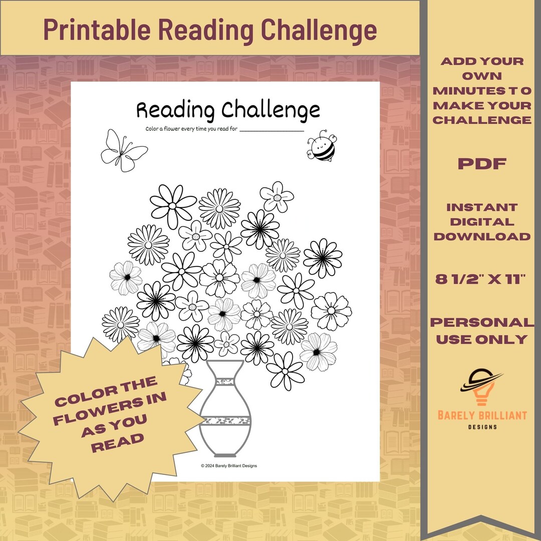 Reading Challenge Tracker | Instant Download | Pdf | Summer Reading ...