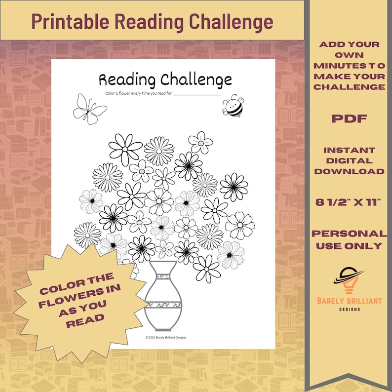 Reading Challenge Tracker | Instant Download | Pdf | Summer Reading ...
