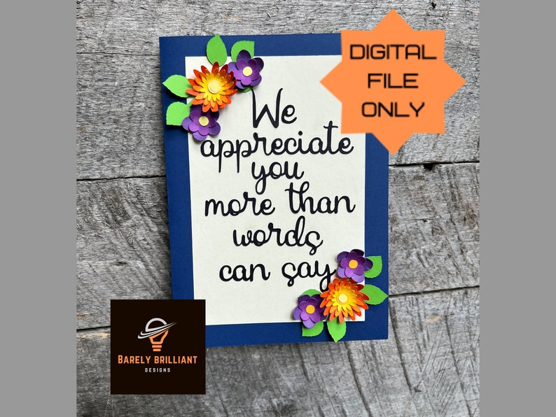 We Appreciate You Card, Digital Download File, Thank You From A Group ...