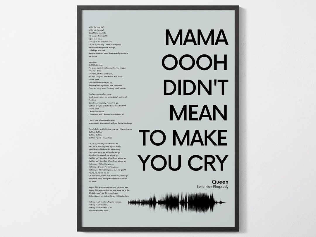 Personalisiertes Poster Mit Songtext Queen Poster Bohemian - Etsy