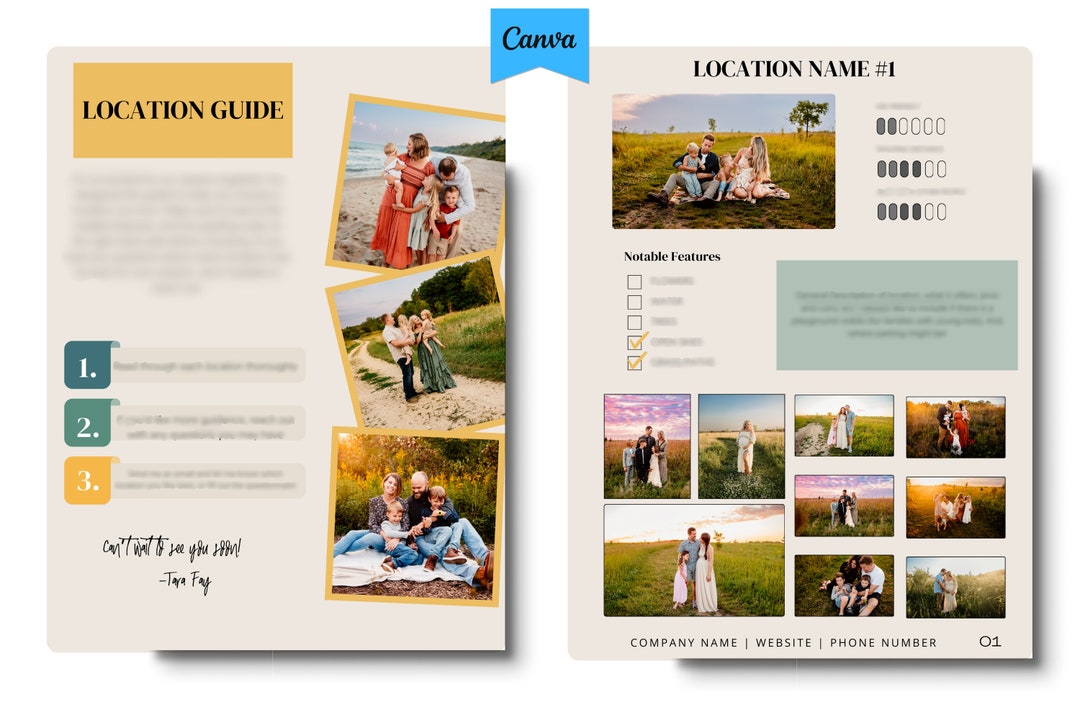 Canva Digital Location Guide Template - Etsy