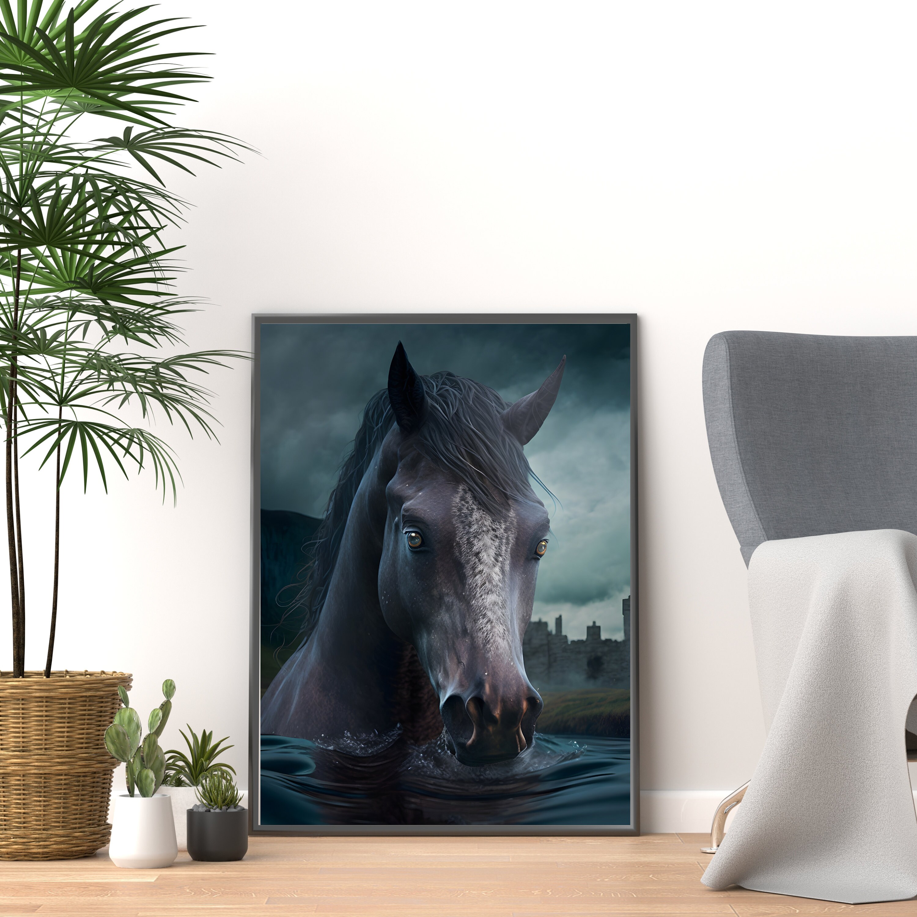 Gothic Horse Print | Medieval Horse Wall Art | Medieval Horse Print - Etsy