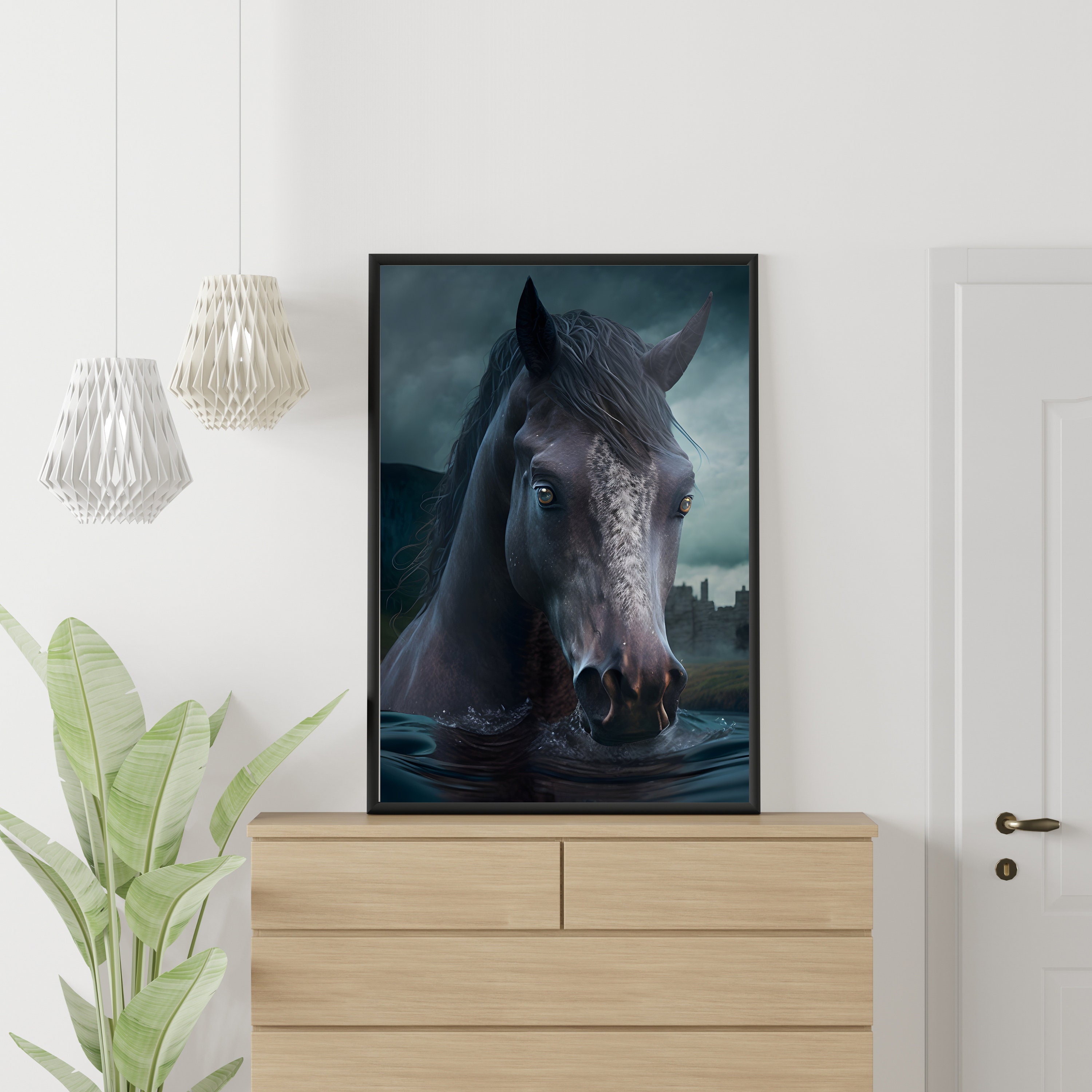 Gothic Horse Print | Medieval Horse Wall Art | Medieval Horse Print - Etsy