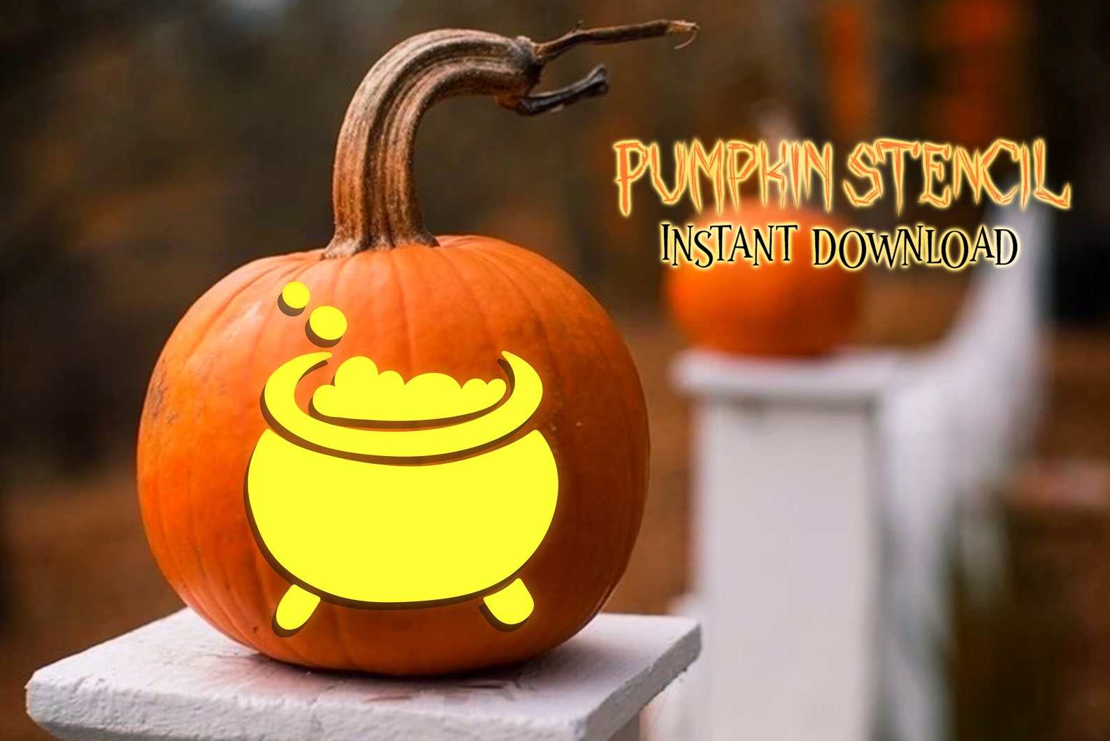 Witch Cauldron Stencil, Printable Pumpkin Stencil, Pumpkin Witch ...