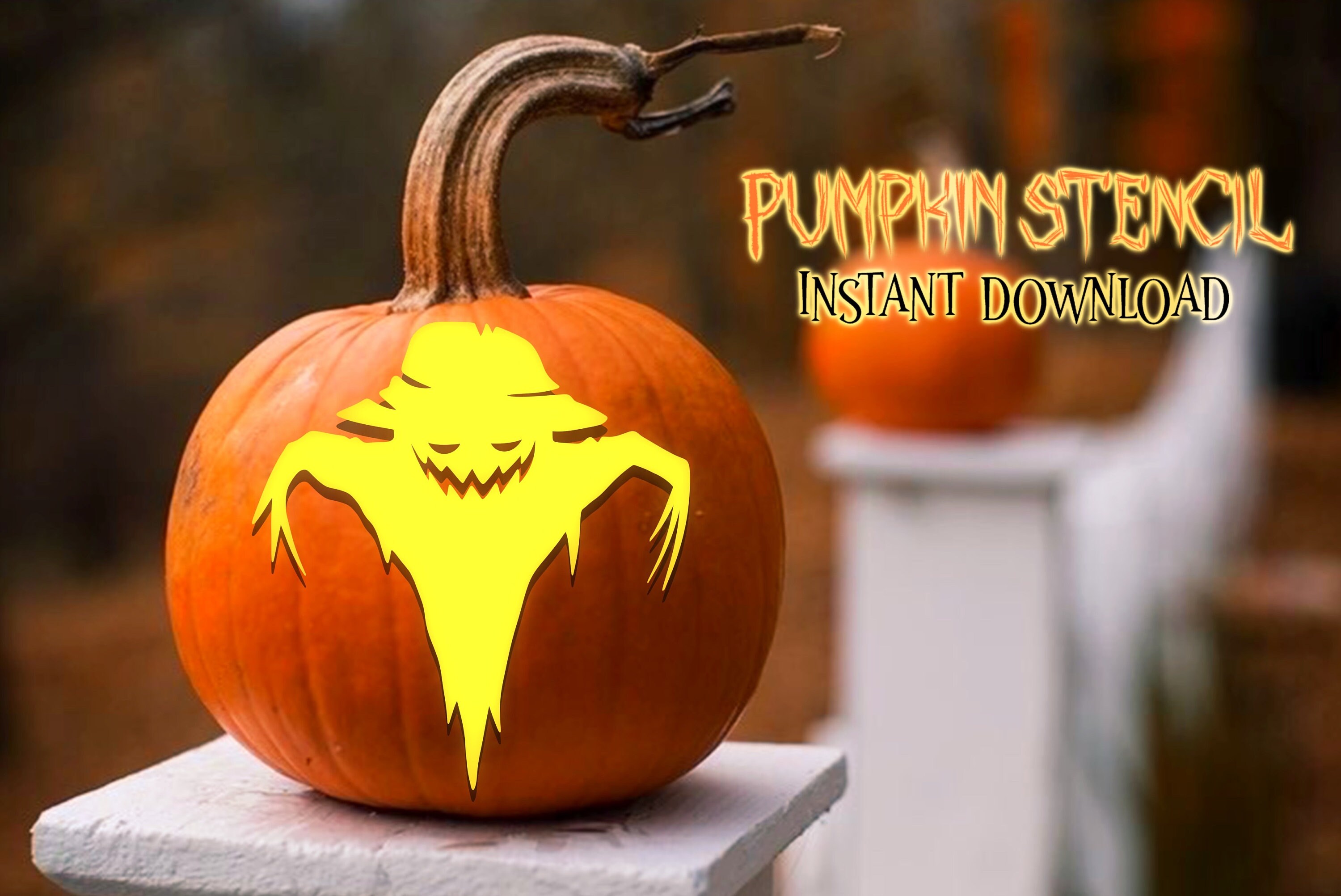 Scarecrow Stencil, Printable Pumpkin Stencil, Pumpkin Scarecrow ...