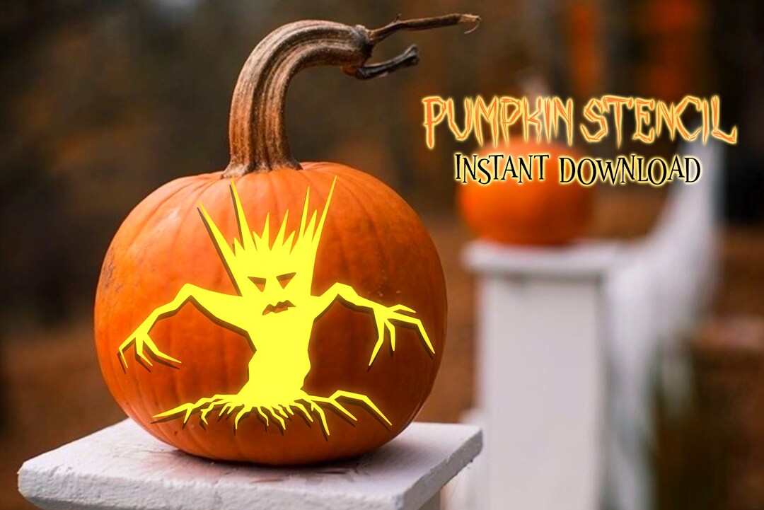 Scary Tree Stencil, Printable Pumpkin Stencil, Pumpkin Scary Tree ...
