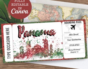 Lisbon Portugal Boarding Pass Surprise Editable Flight Ticket Gift ...