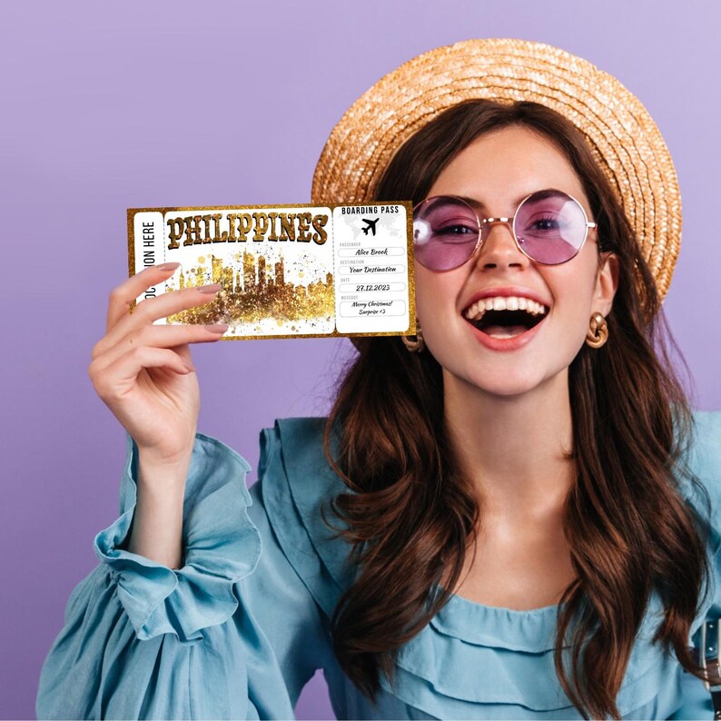 Philippines Boarding Pass Surprise Editable Flight Ticket Gift ...