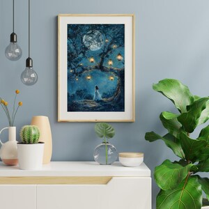 Magical Lantern Tree, Nature Poster - Etsy