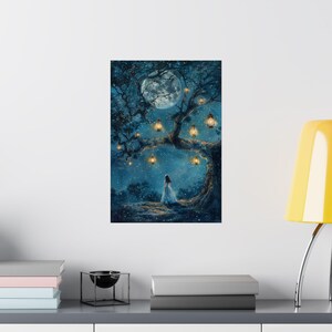 Magical Lantern Tree, Nature Poster - Etsy