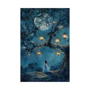 Magical Lantern Tree, Nature Poster - Etsy