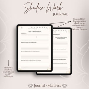 Shadow Work Journal PDF – 188-page Digital Workbook + CBT Prompts for ...