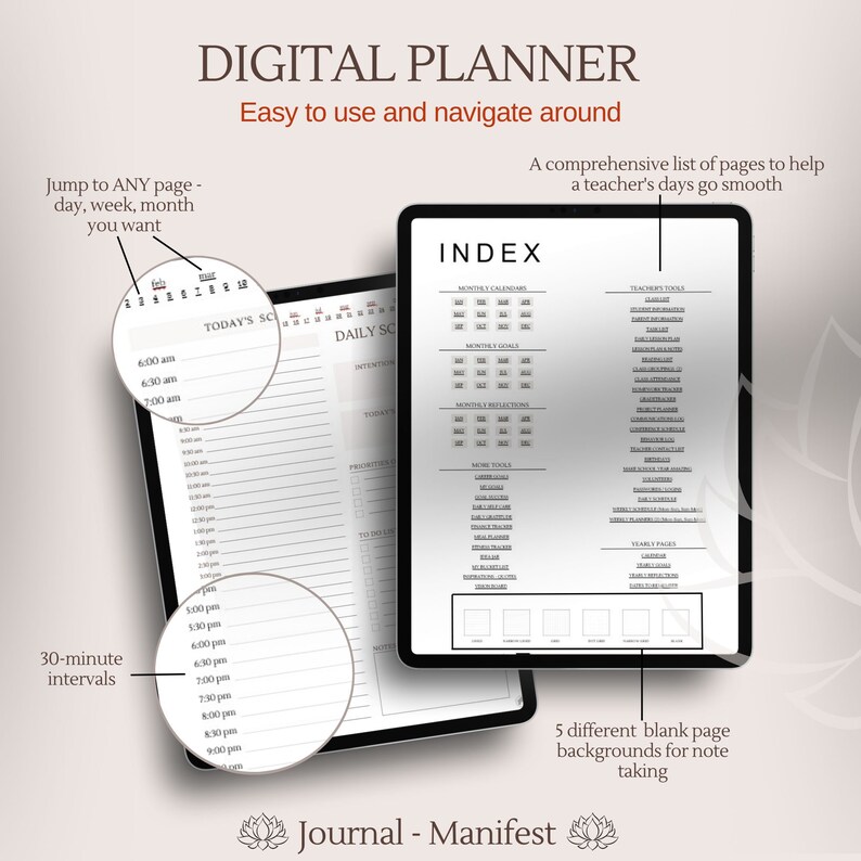 Teacher Digital Planner - iPad Planner Goodnotes Notability - Academic ...