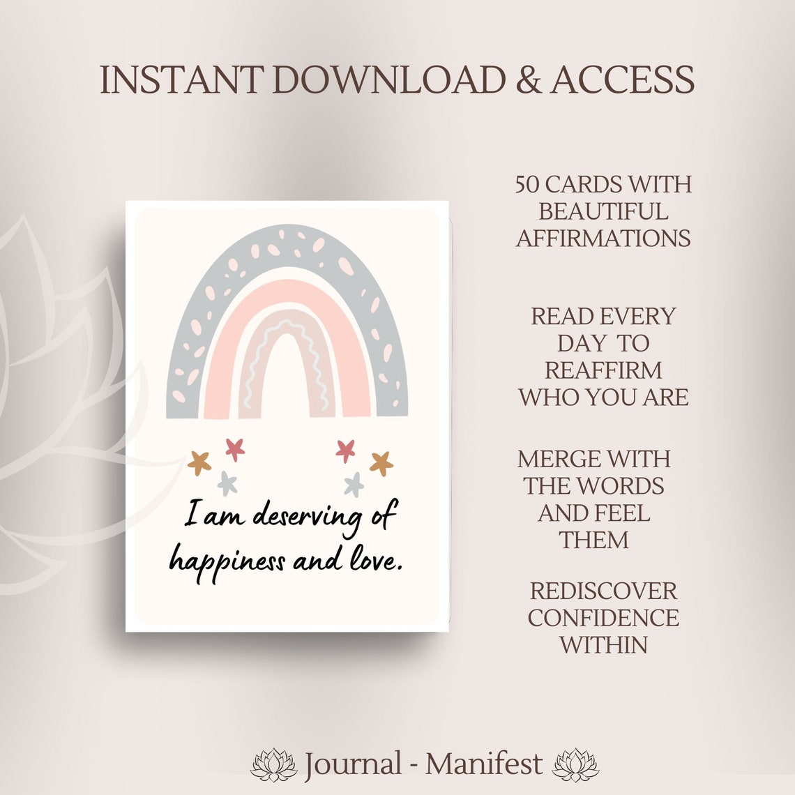 Positive Affirmation Cards Positive Quote Flash Cards Mindfulness Cards ...