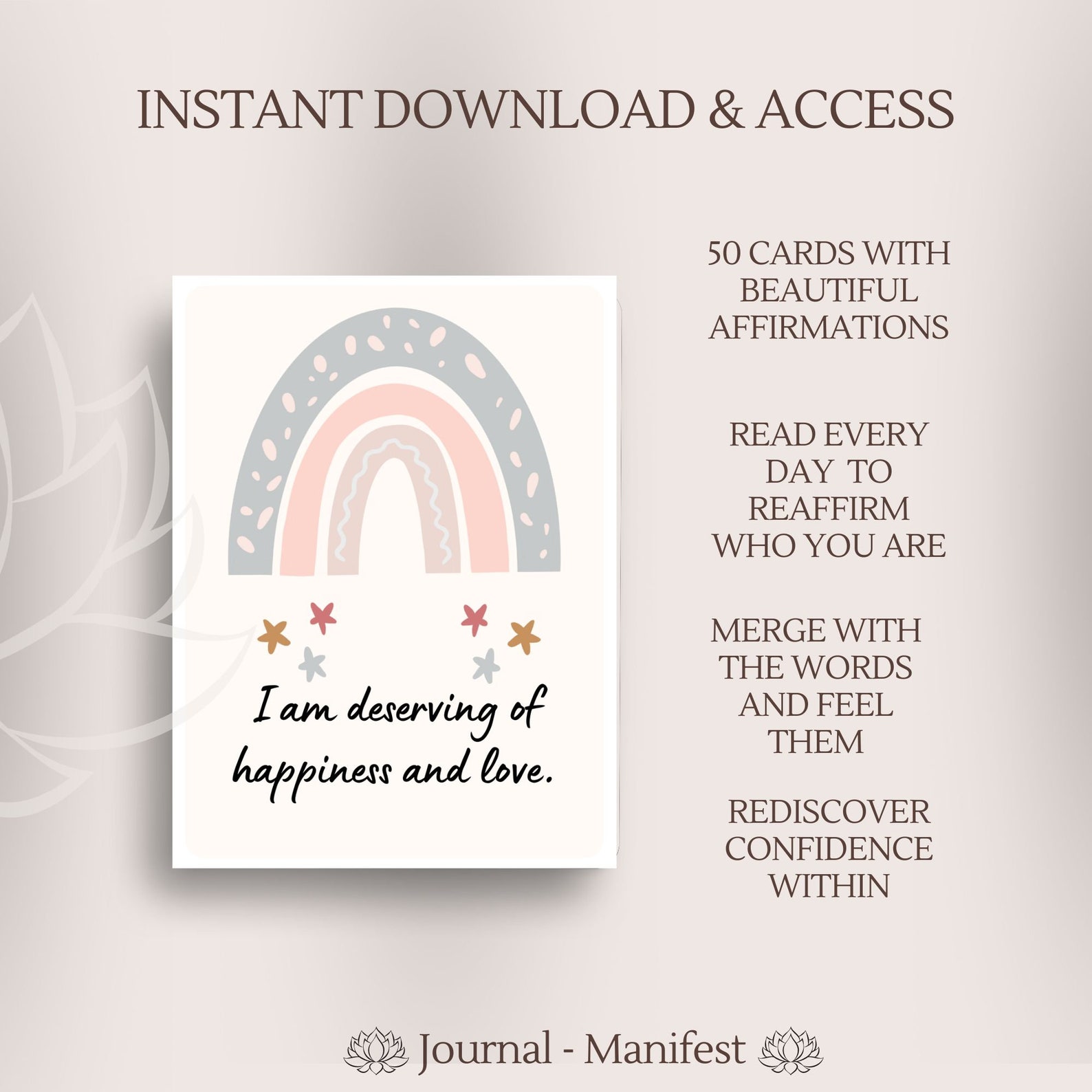 Positive Affirmation Cards Positive Quote Flash Cards Mindfulness Cards ...