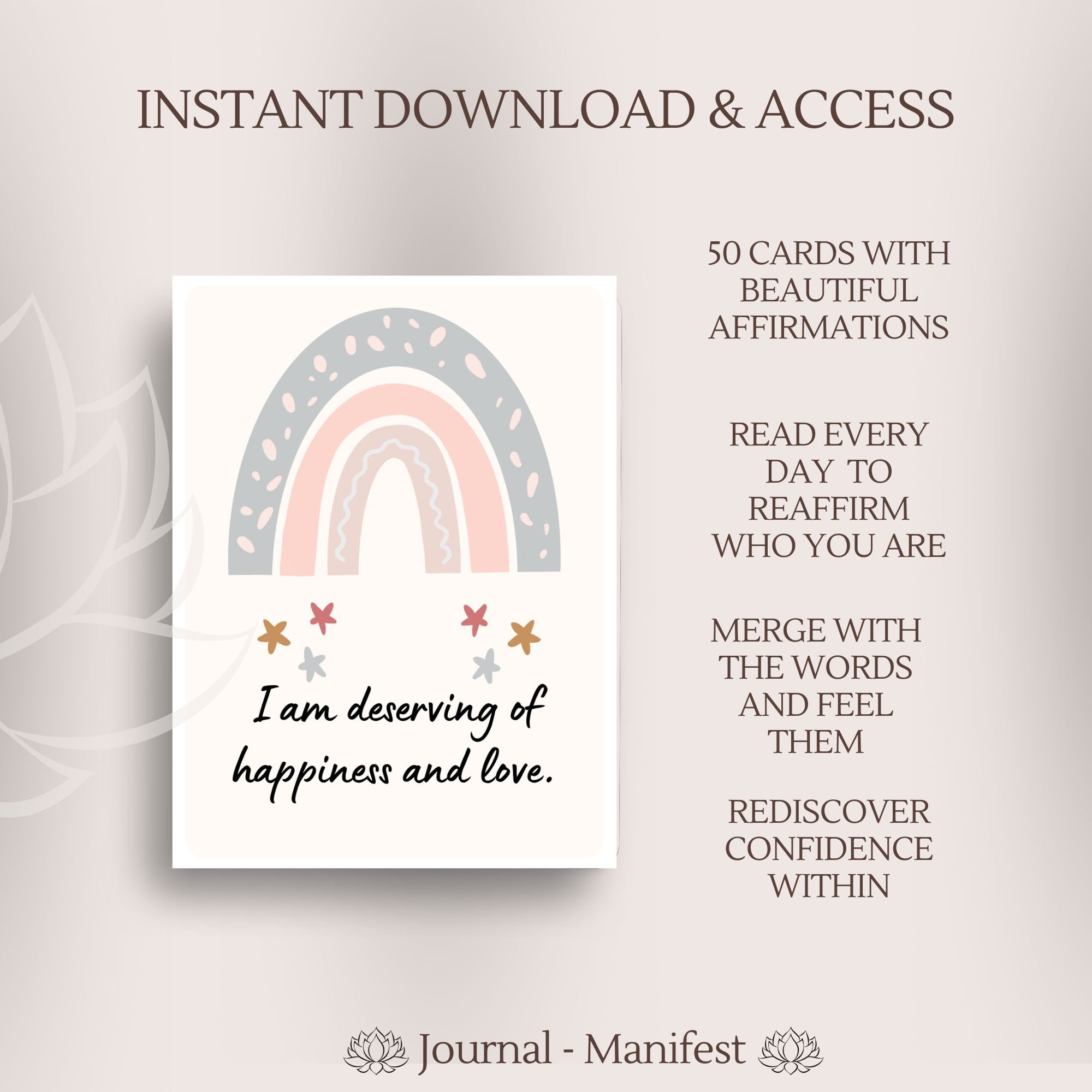 Positive Affirmation Cards Positive Quote Flash Cards Mindfulness Cards ...