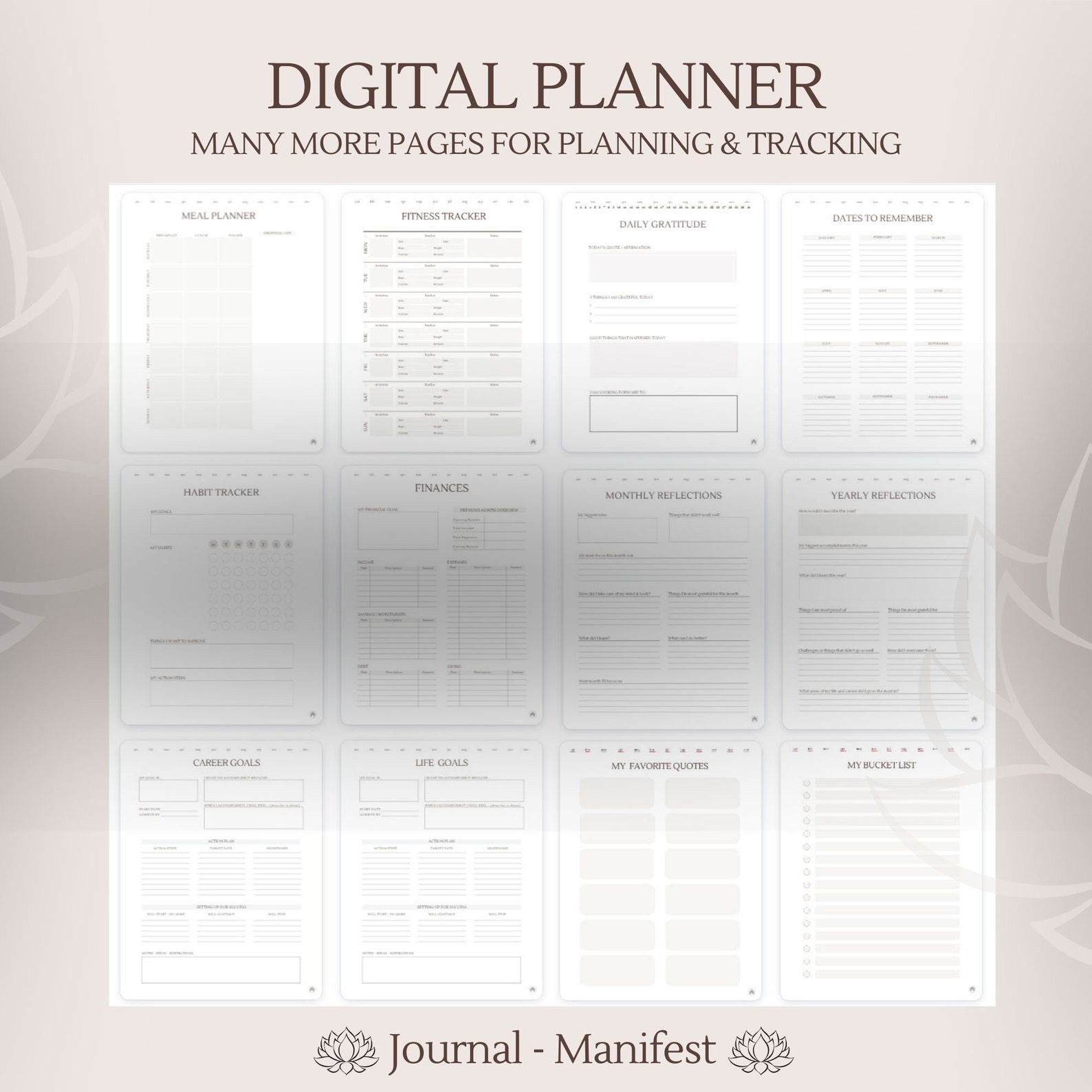Undated Digital Planner | 2024 2025 Daily Planner Hyperlinked | ADHD ...