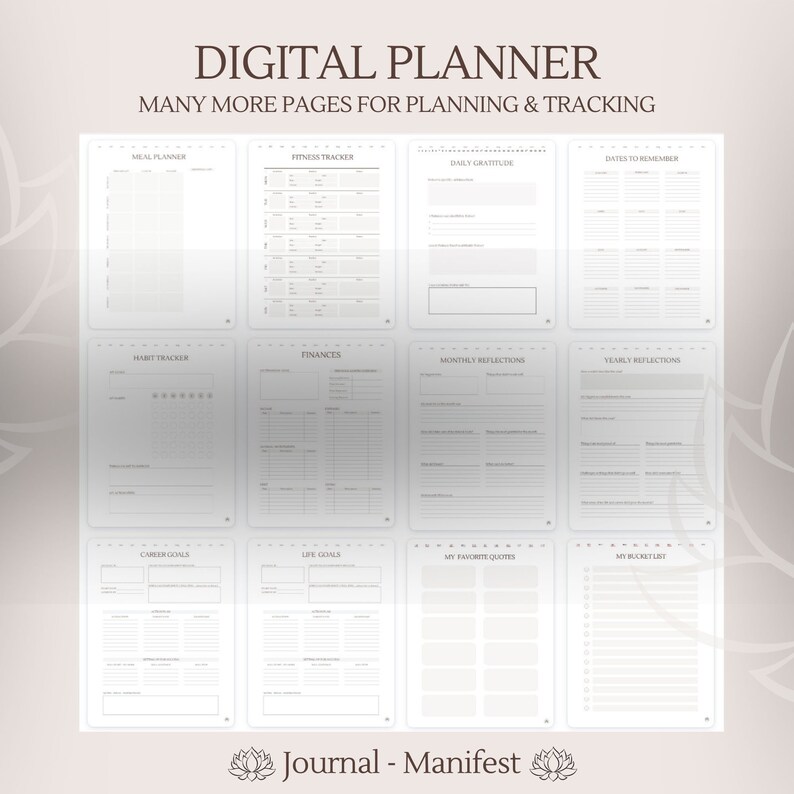 Undated Digital Planner | 2024 2025 Daily Planner Hyperlinked | ADHD ...