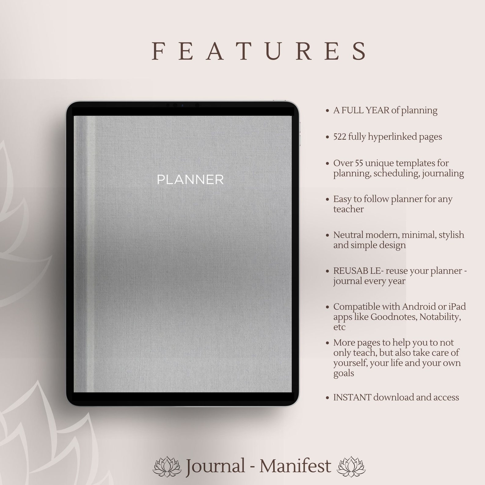 Teacher Digital Planner - iPad Planner Goodnotes Notability - Academic ...