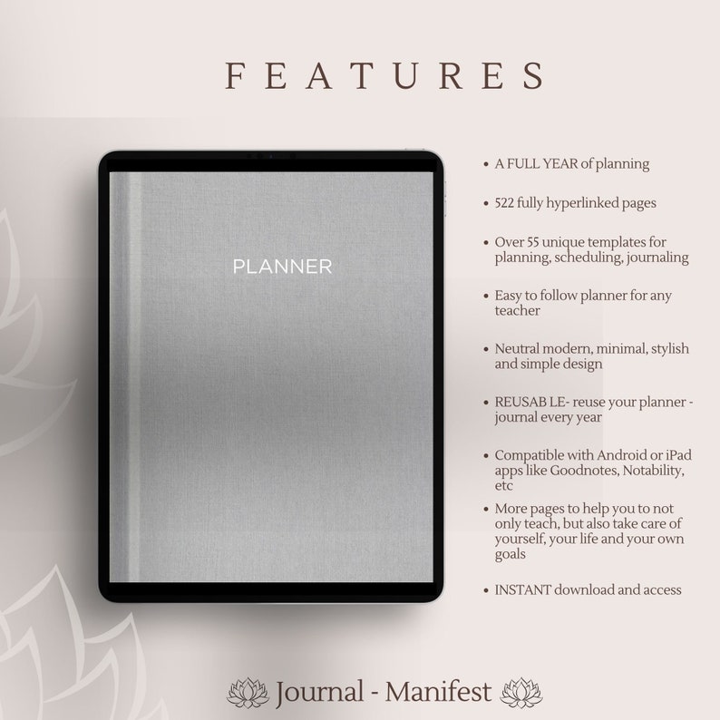 Teacher Digital Planner - iPad Planner Goodnotes Notability - Academic ...