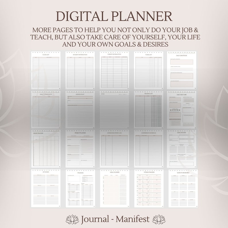 Teacher Digital Planner - iPad Planner Goodnotes Notability - Academic ...