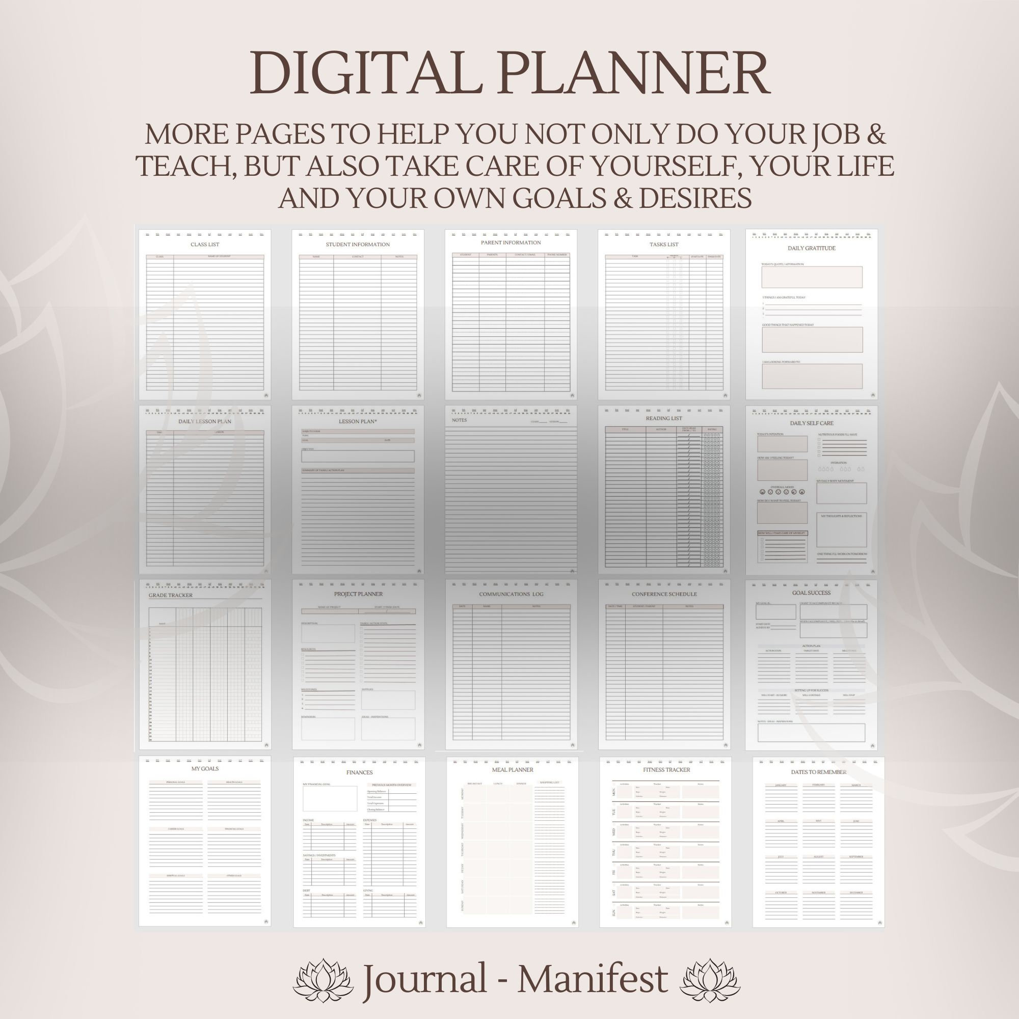 Teacher Digital Planner - iPad Planner Goodnotes Notability - Academic ...