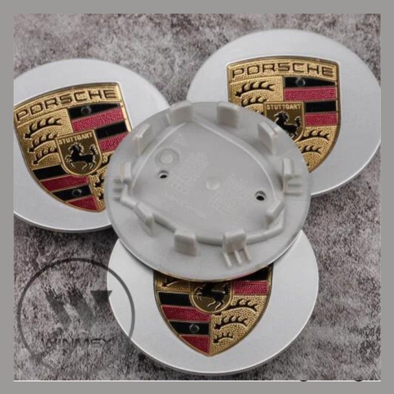 Porsche Wheel Centre Caps Badge Emblem 65mm Silver 4pcs - Etsy