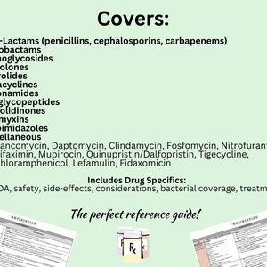 Antibiotics Cheat Sheet, NAPLEX Prep, NAPLEX Review, Pharmacy School ...