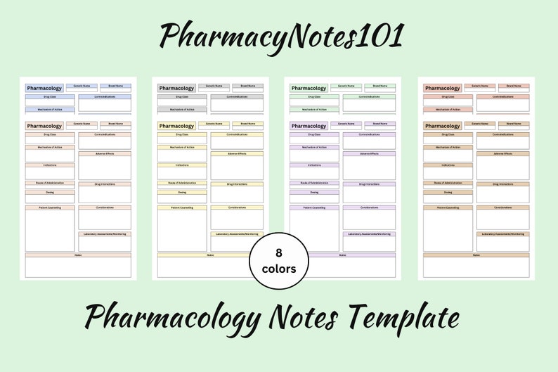 Pharmacology Template Nursing Drug Template Drug Template - Etsy