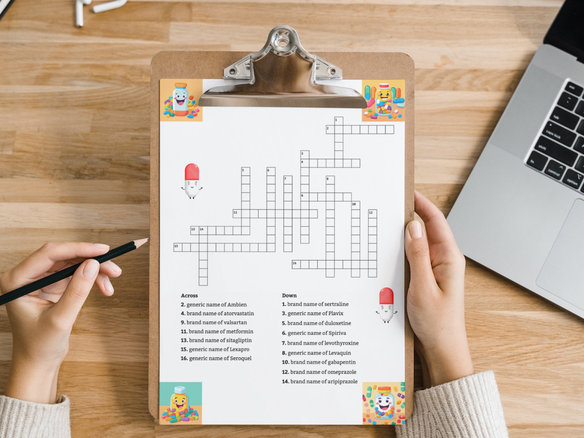 Pharmacy Week Printable Game, Medication Name Crossword Puzzle ...