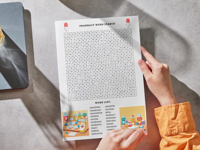 Pharmacy Week Word Search, Pharmacy Week Printable Game, Instant ...