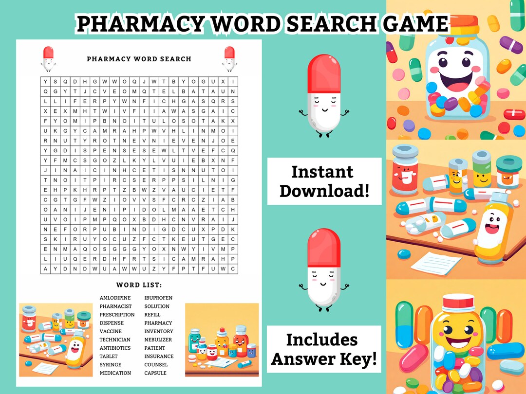 Pharmacy Week Word Search Pharmacy Week Printable Game - Etsy Pharmacy Week Word Search Pharmacy Week Printable Game - Etsy