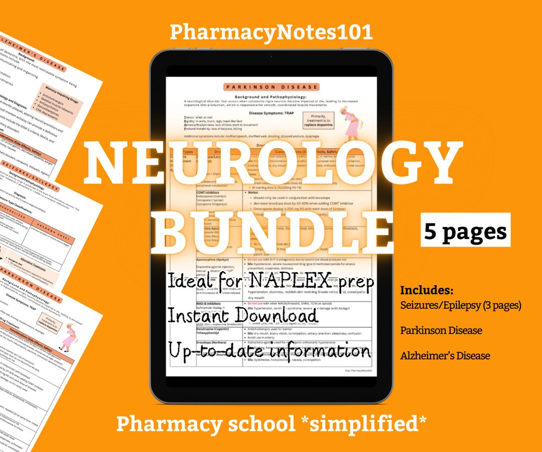 Neurology Notes, NAPLEX, Pharmacy School Notes, Pharmacy Student Study ...