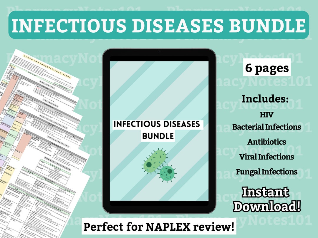 Infectious Diseases Notes, NAPLEX, Pharmacy School Notes, Pharmacy ...