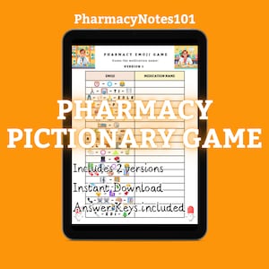 Pharmacy Pictionary Game, Pharmacy Week Game, Medication Pictionary ...