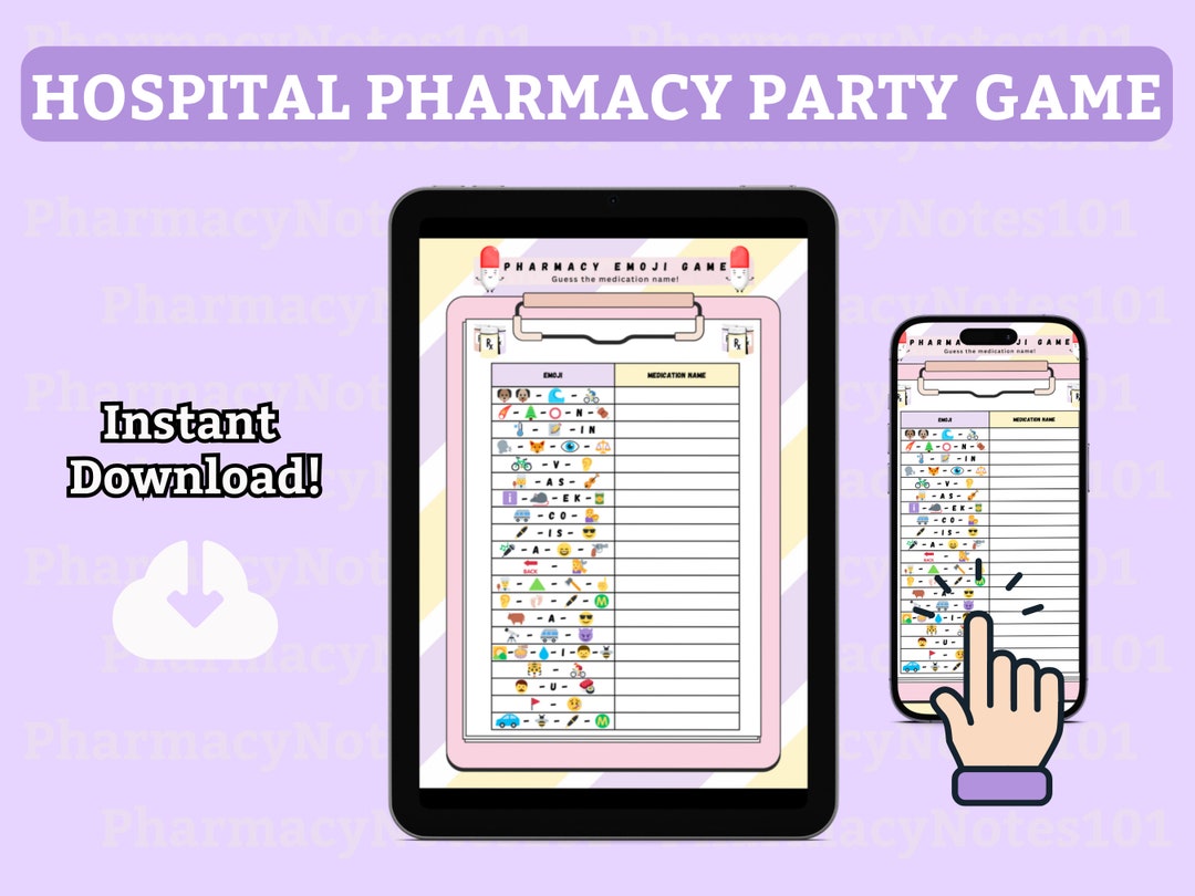 Hospital Pharmacy Party Game Pharmacy Pictionary Game - Etsy
