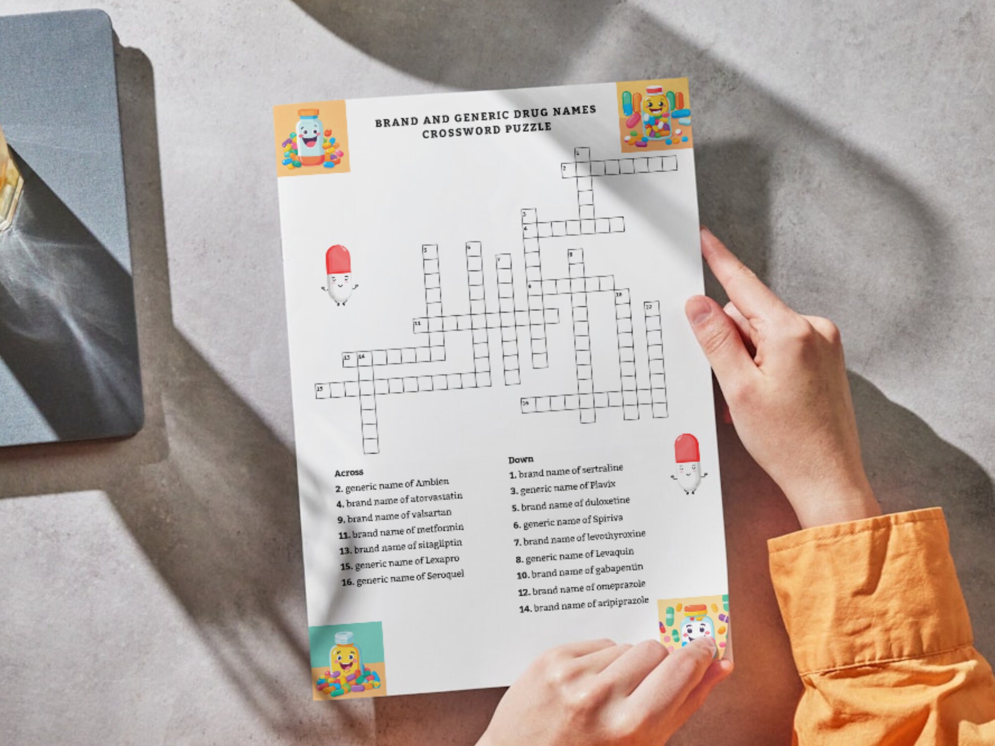 Pharmacy Week Printable Game, Medication Name Crossword Puzzle ...