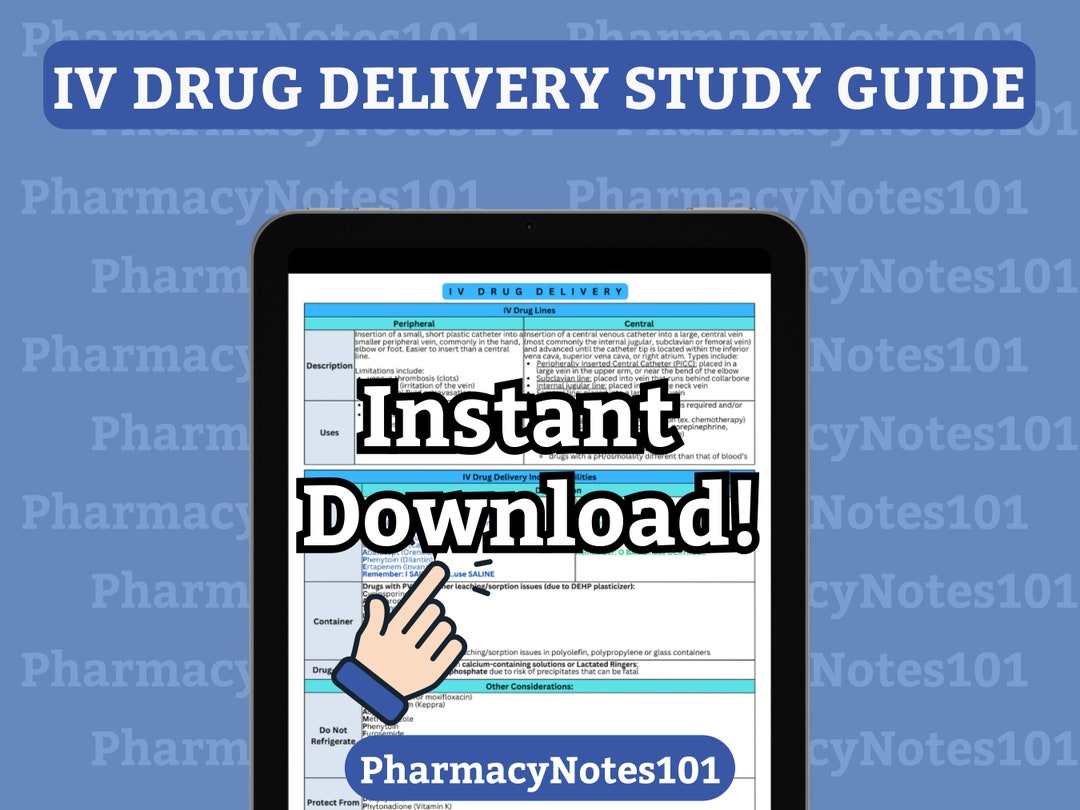 Intravenous Therapy Cheat Sheet IV Therapy Cheat Sheet - Etsy