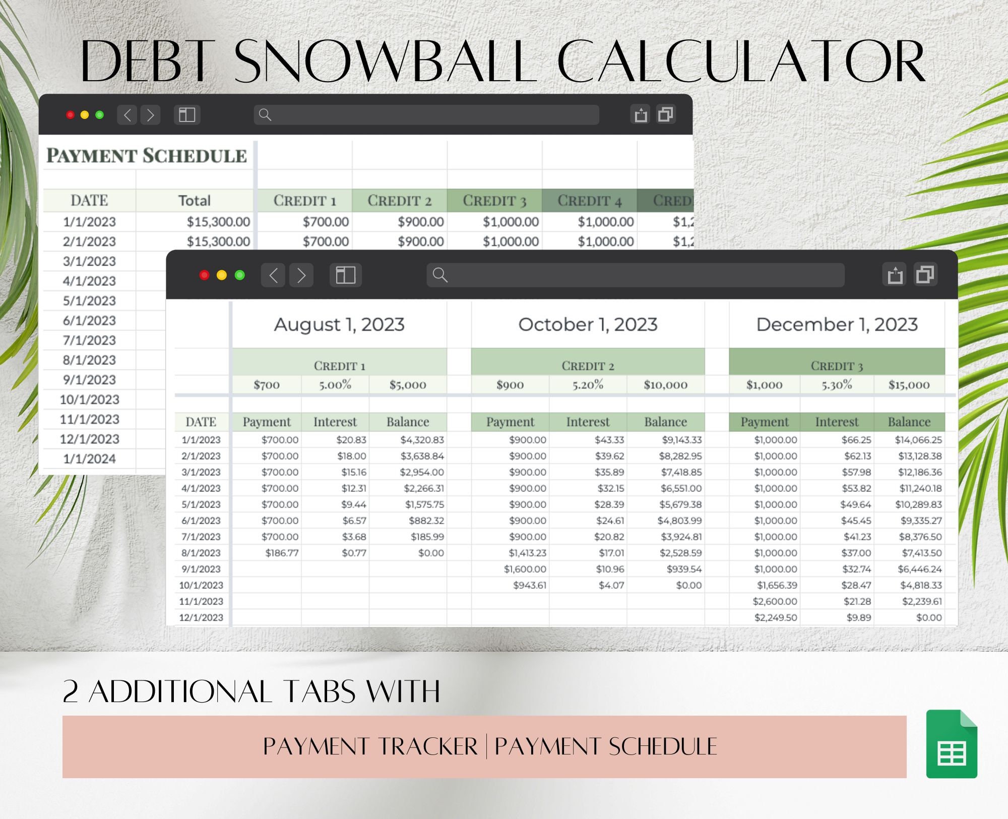 Debt Snowball Calculator Template, Multiple Colors Available, Debt ...