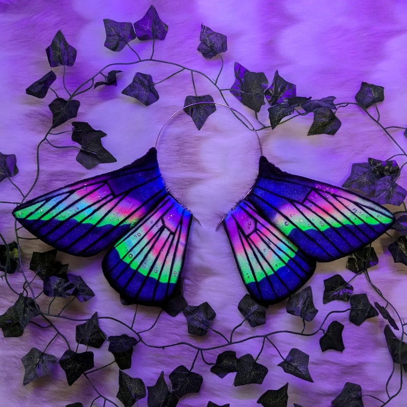 Aurora Borealis Moth Wing Headband - Etsy