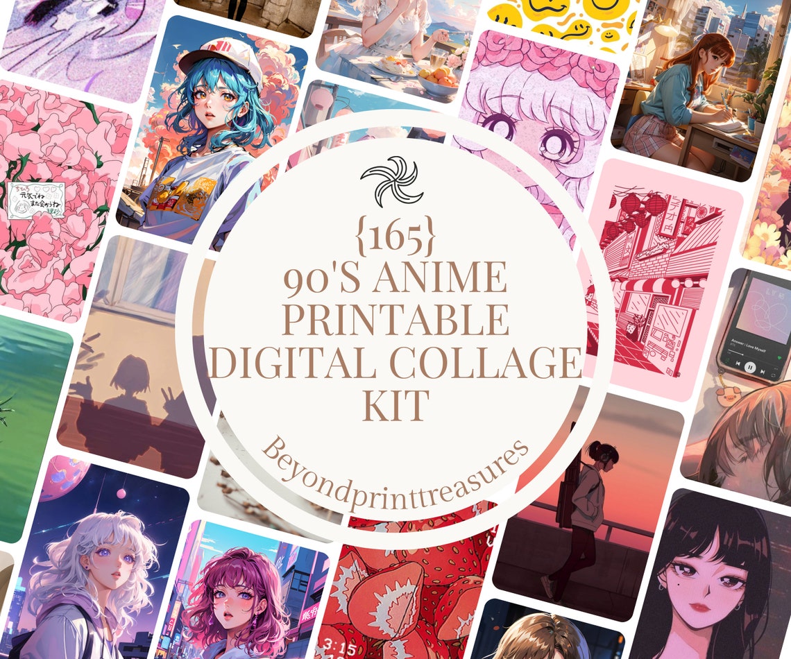 165 Anime Aesthetic Digital Collage Kit Anime Wall Collage - Etsy