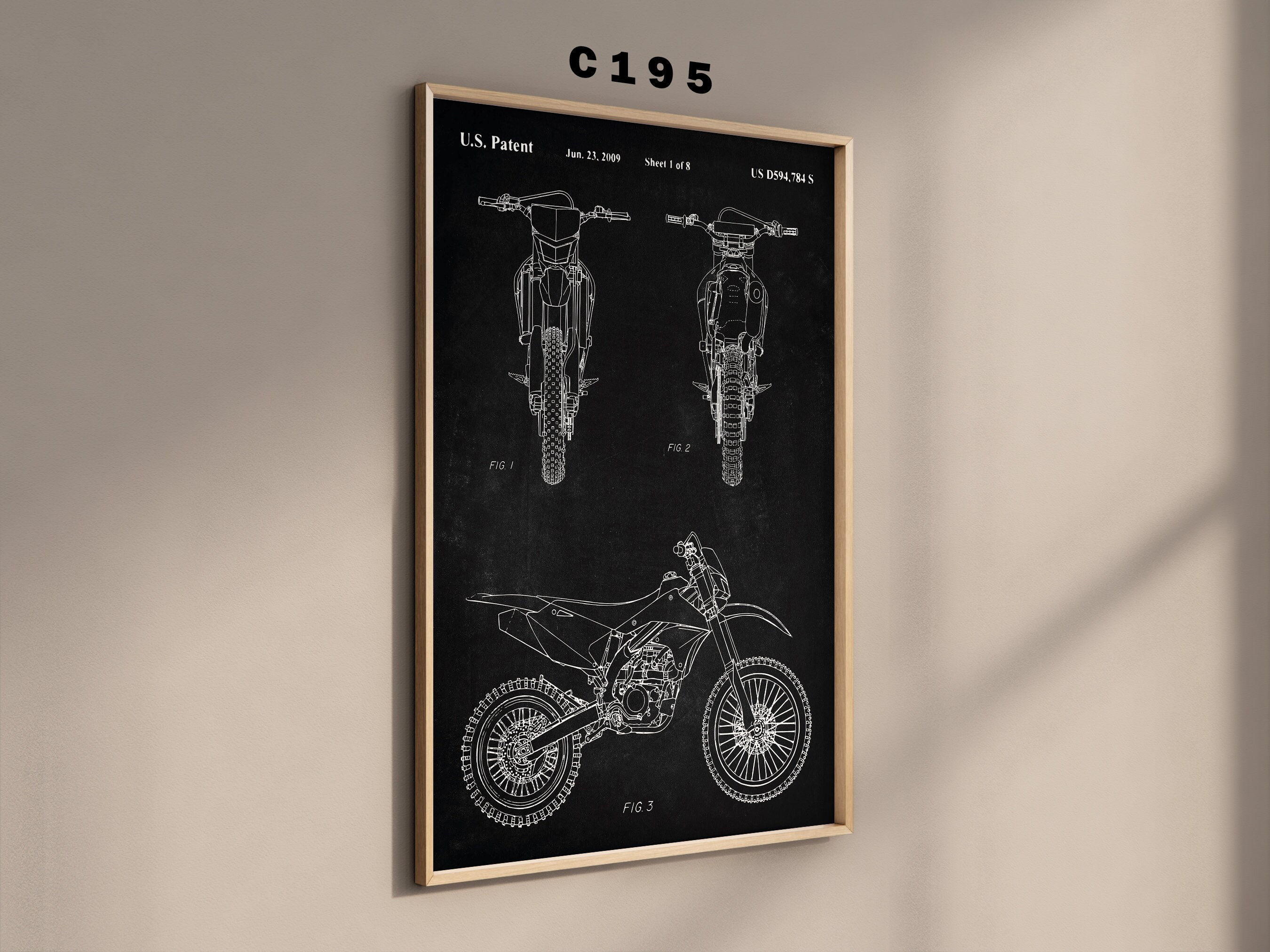 Dirt Bike & ATV Patent Art Prints: Chalkboard Powersports Decor ...