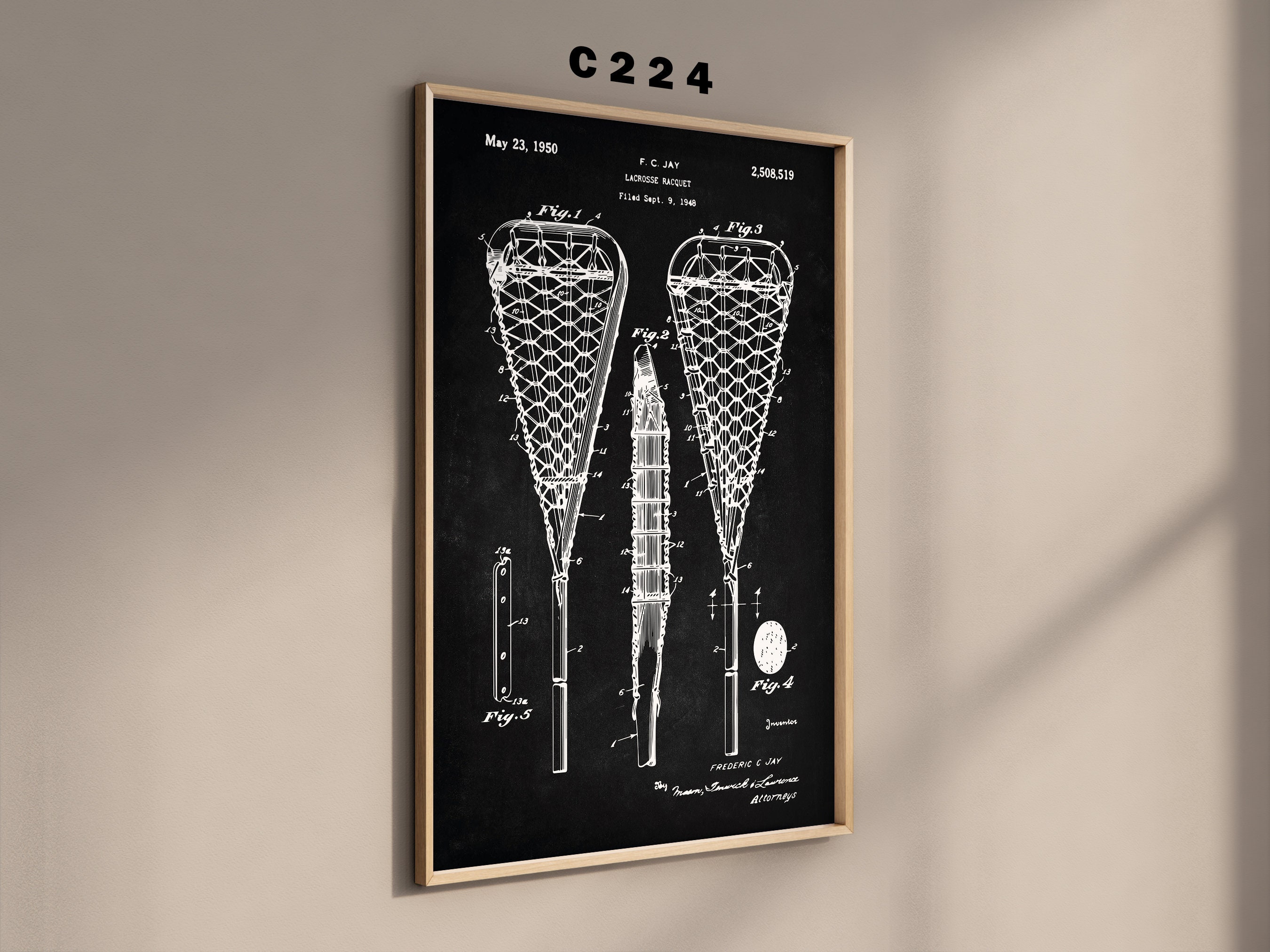 Lacrosse Patent Prints, Set of 4, Lacrosse Wall Art, Lacrosse Prints ...