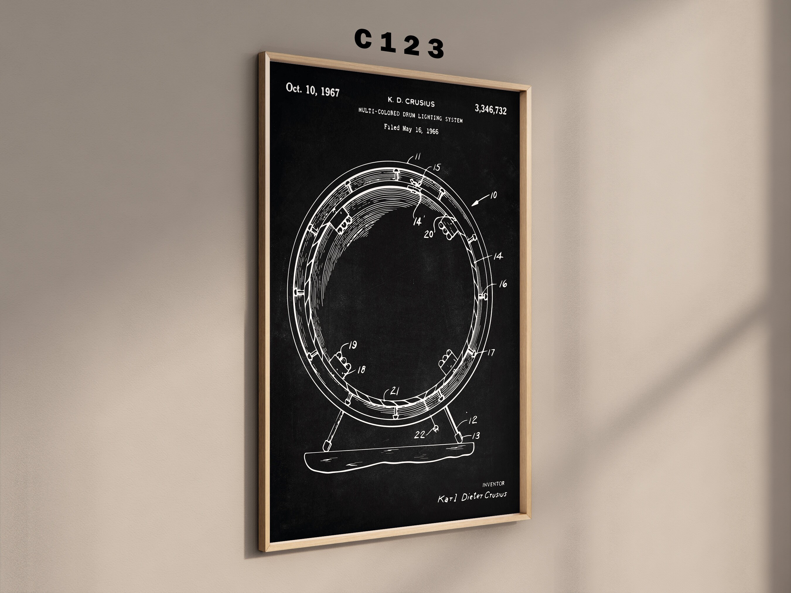Drum Patent Prints, Set of 4, Drum Patent, Garege Band Wall Art, Snare ...