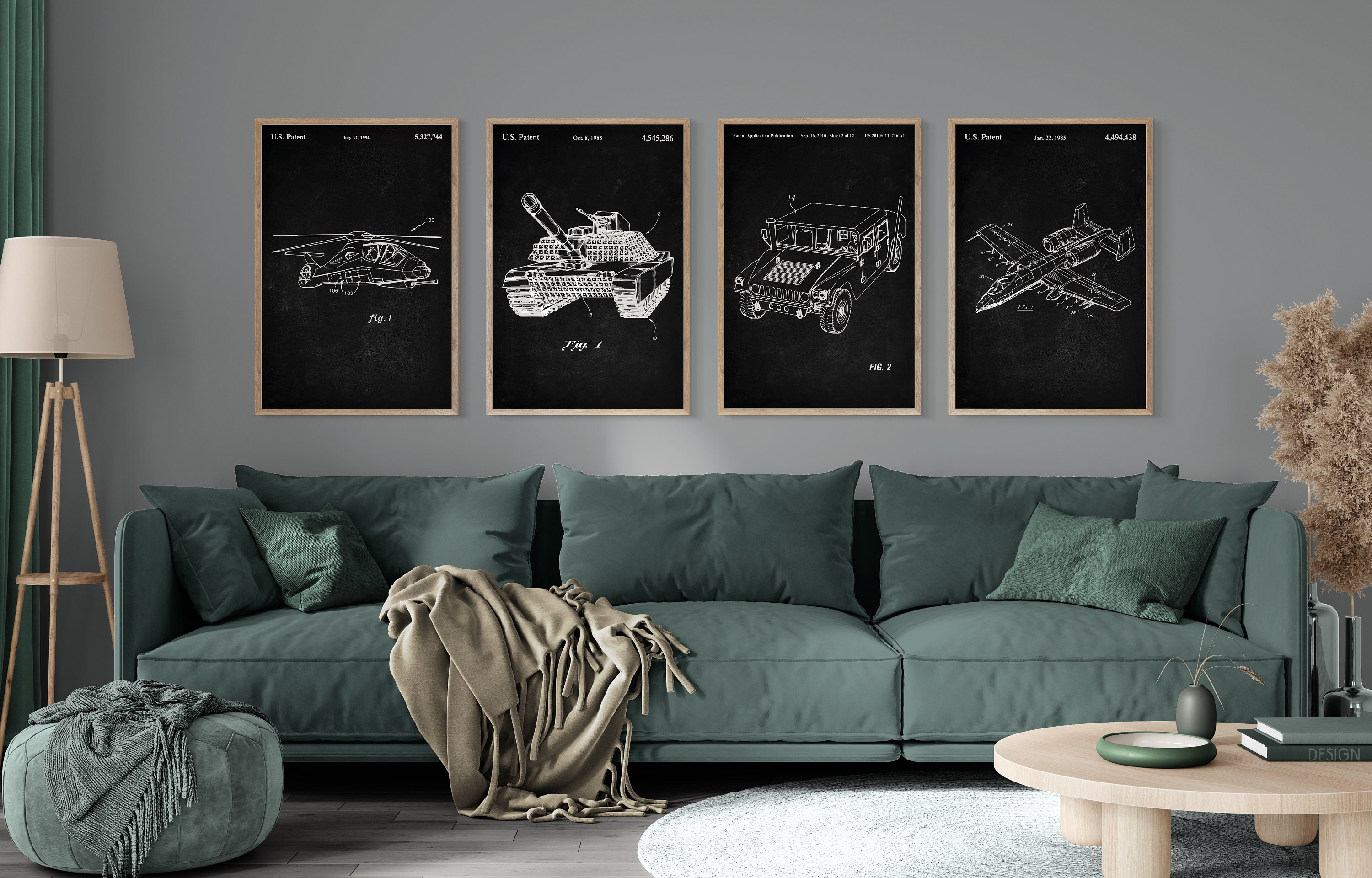 Military Patent Prints Set of 4 Military Tank Poster Humvee - Etsy
